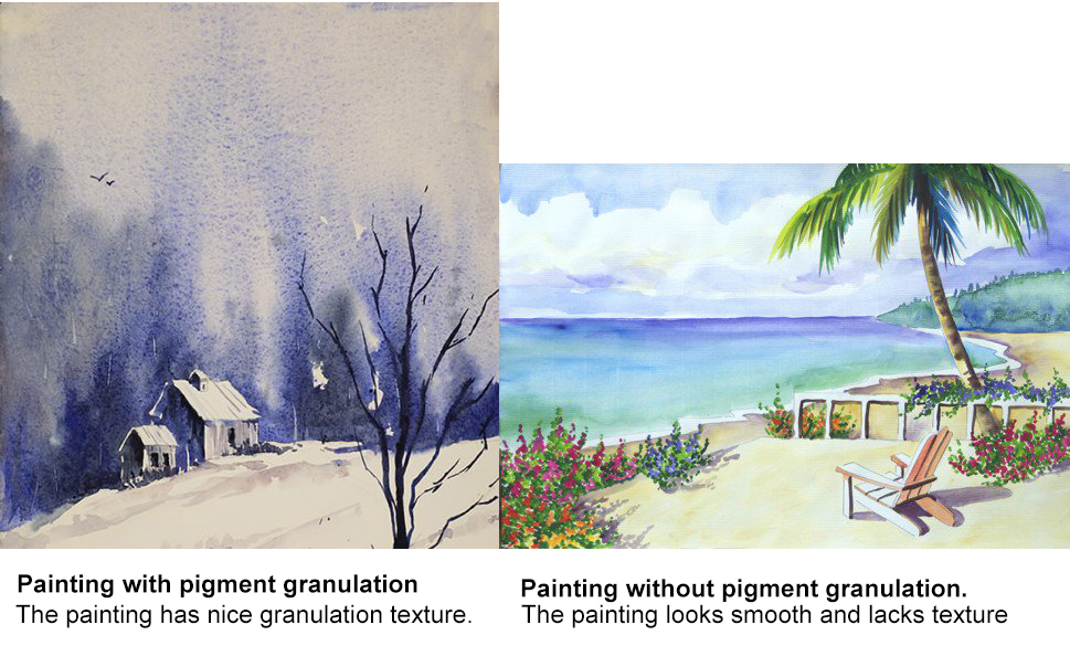 Watercolor pigment granulation effect | Rebelle Ideas & F