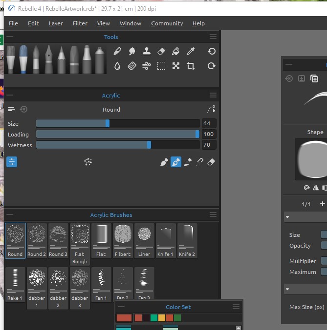 Tools panel permanently changed horizontal layout | Rebel