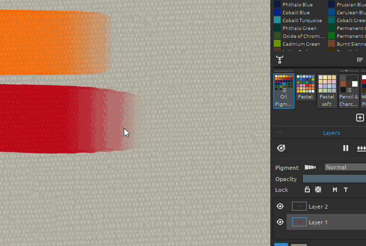the use color pigment function having layer issues? | Reb