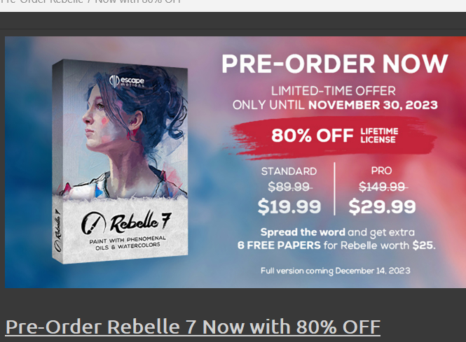 Rebelle 7 pre-order showing lower price than what i see i