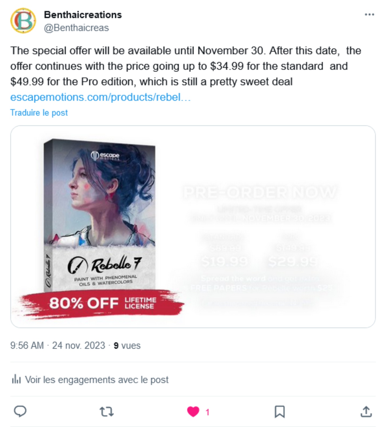 [OFFER ENDED JANUARY 25th, 2024]: Rebelle 7: Spread the w