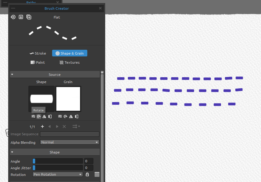 Help creating a dashed line brush | Community Forum