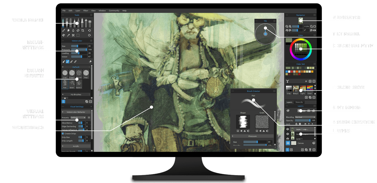 Rebelle | real media paint software